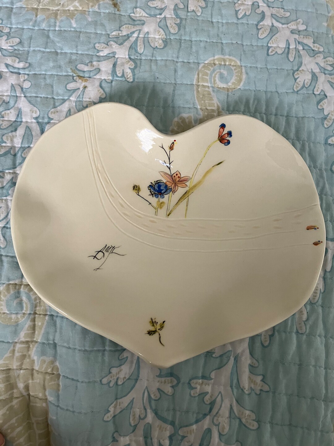 Hand-painted and Signed Uneven Heart Shaped Plate - Etsy