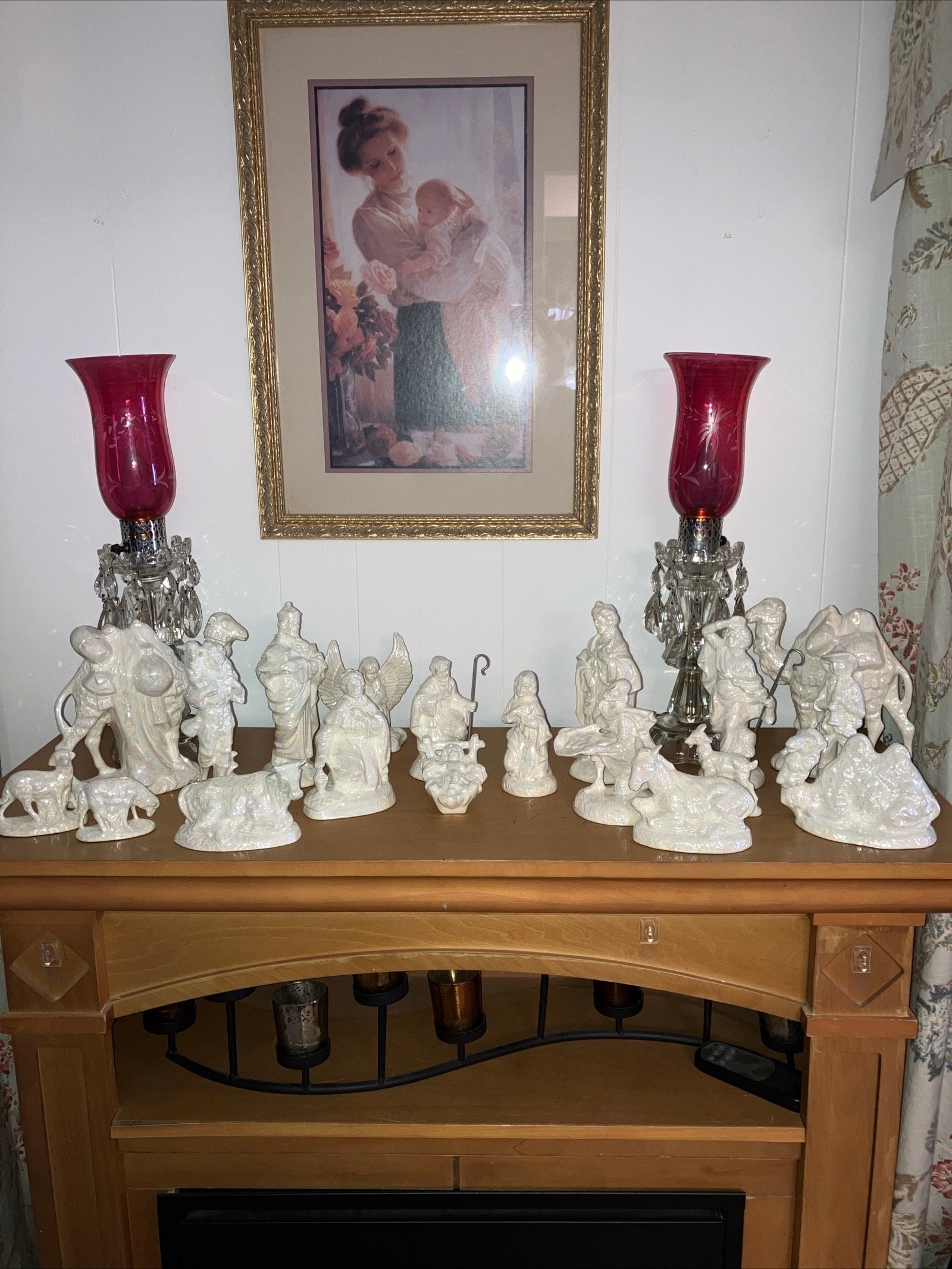 Atlantic Mold 19 Piece Iridescent Glazed Ceramic NATIVITY SET - Etsy