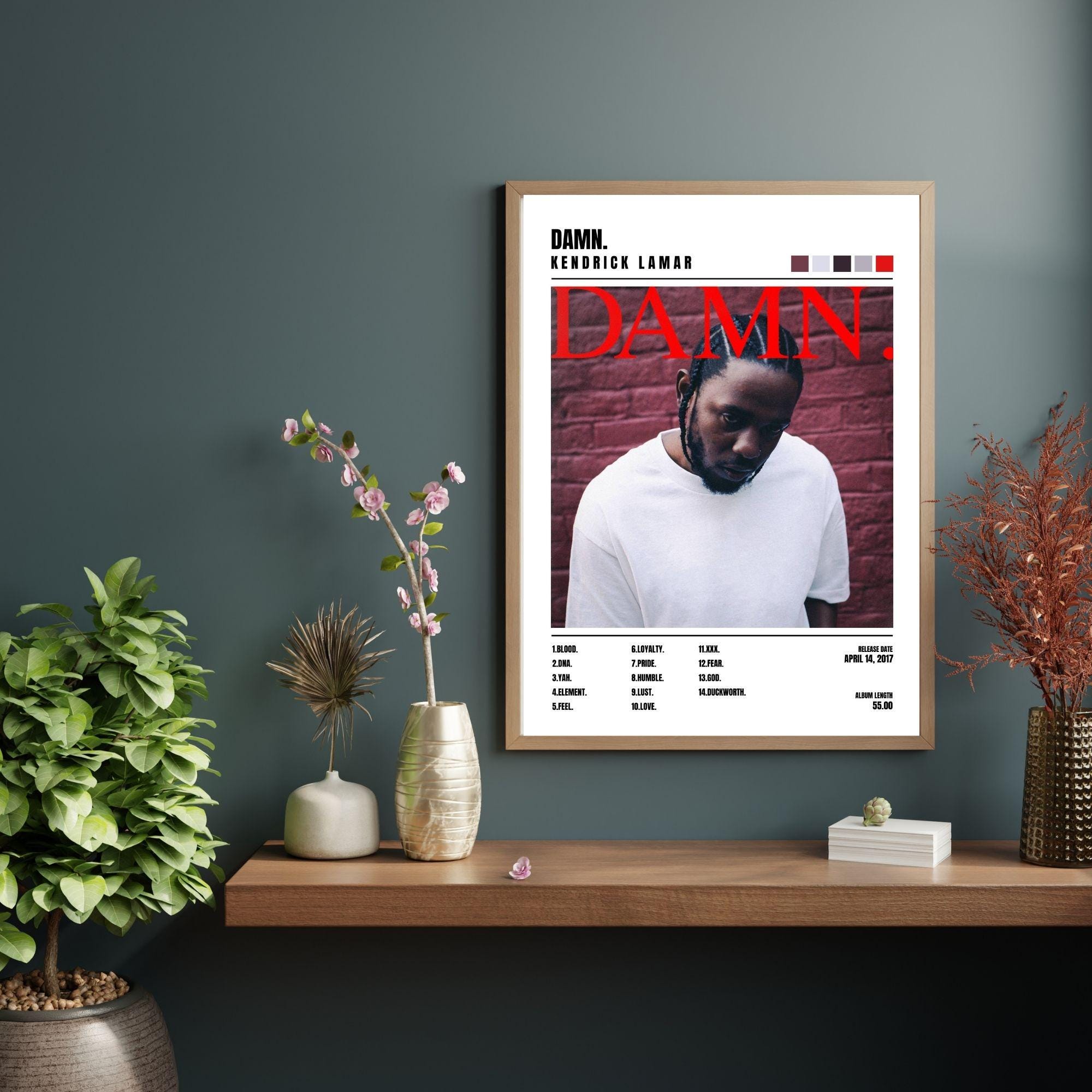 Kendrick Lamar Poster Damn Album Cover Digital Download Rap Poster With ...