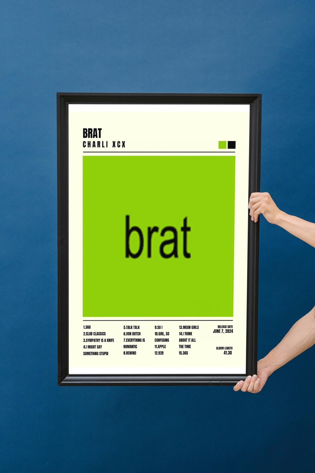 Charli XCX Poster Brat Album Cover Wall Art Gift for Music Lover Brat ...