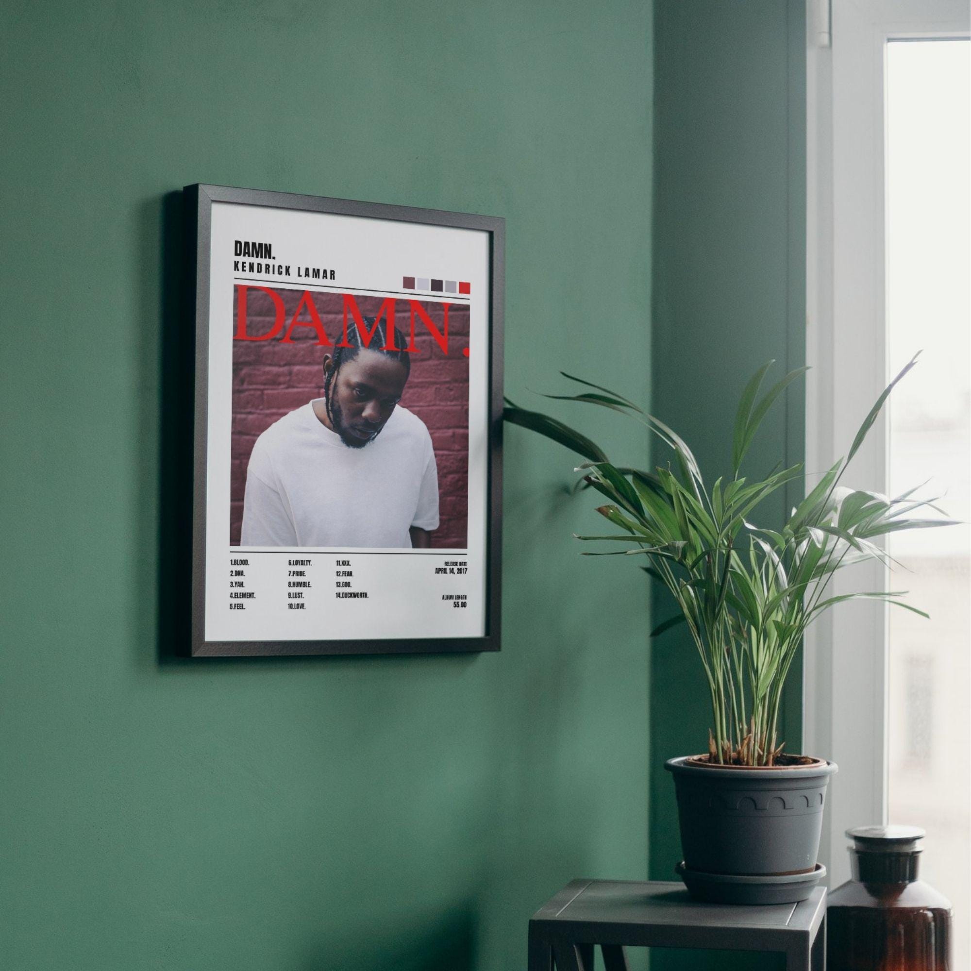 Kendrick Lamar Poster Damn Album Cover Digital Download Rap Poster With ...