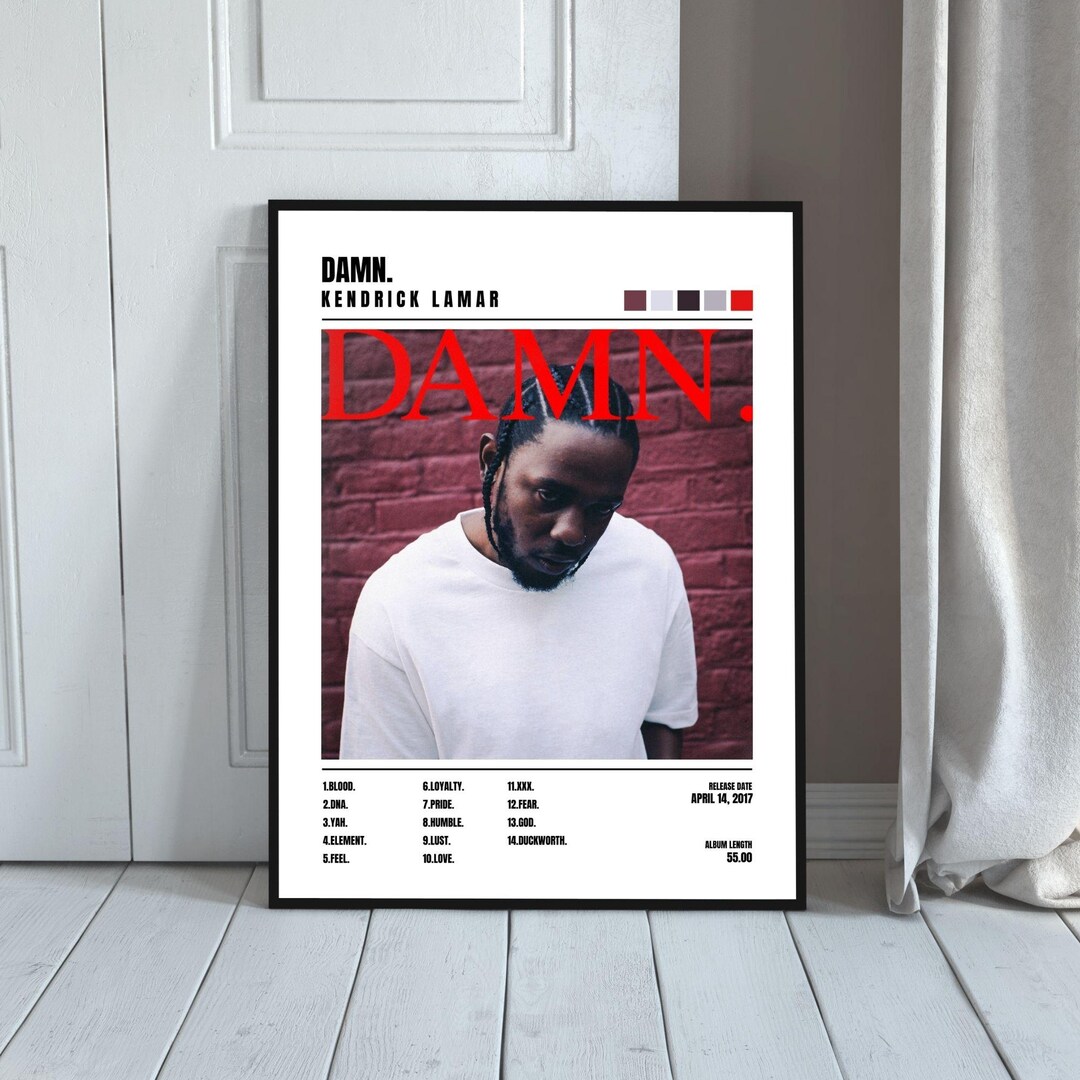 Kendrick Lamar Poster Damn Album Cover Digital Download Rap Poster With ...