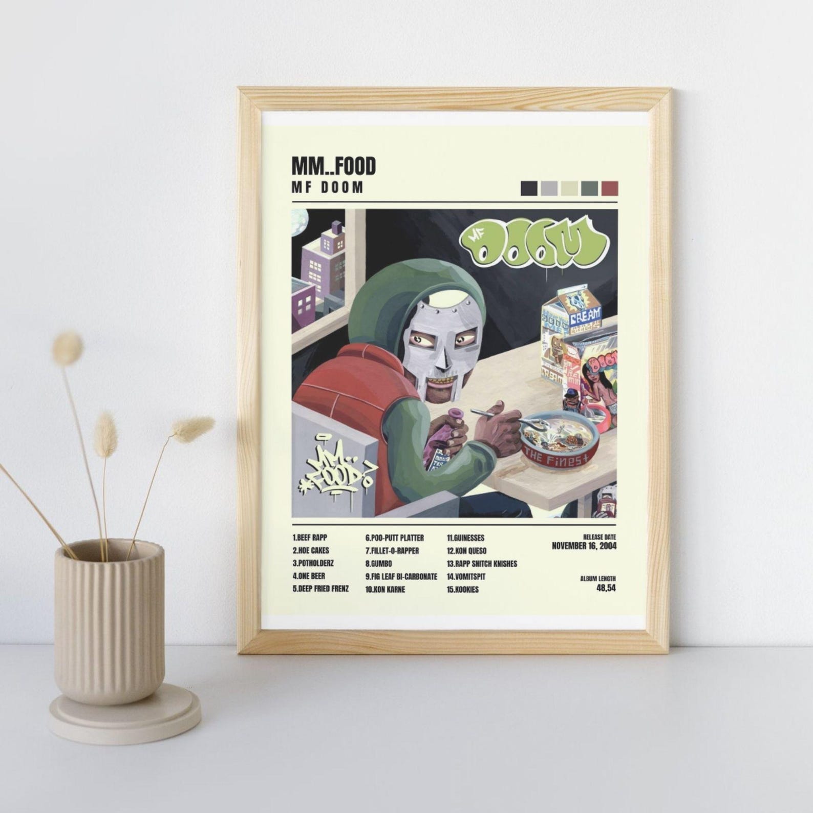 MF Doom Poster MM.. Food Album Cover Printable Wall Art Affordable Gift ...