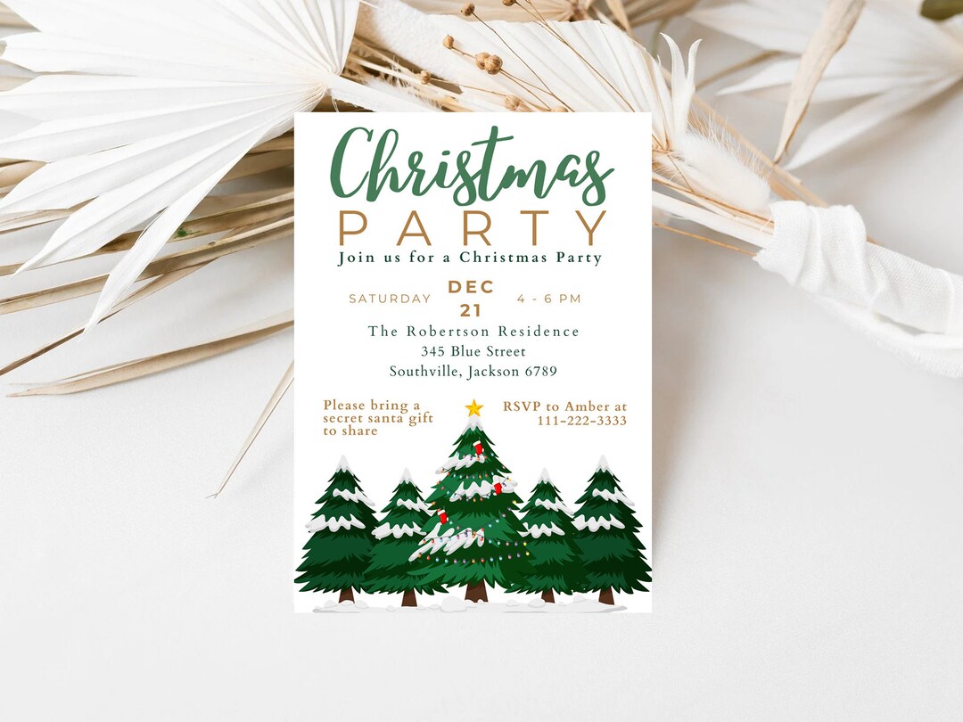 Christmas Party Invitation, Christmas Party Invite, Christmas Party ...