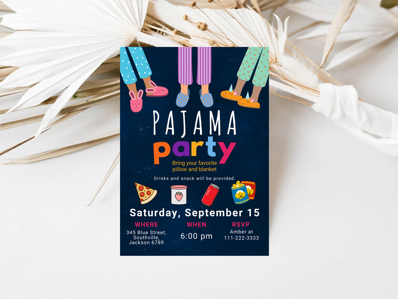 Pajama Party Invitations Instant Download Digital Download Pajamas ...