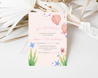 Let's Shell-e-brate Party Invitation Template, Shellebrate Party ...