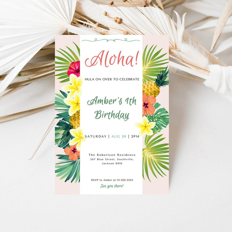 Hawaiian Invitation - Etsy