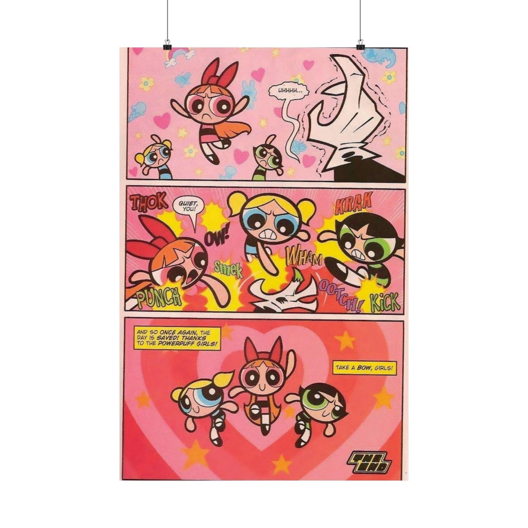 Powerpuff Girls Poster, Matte Vertical Poster for Cartoon Fans, Bedroom ...