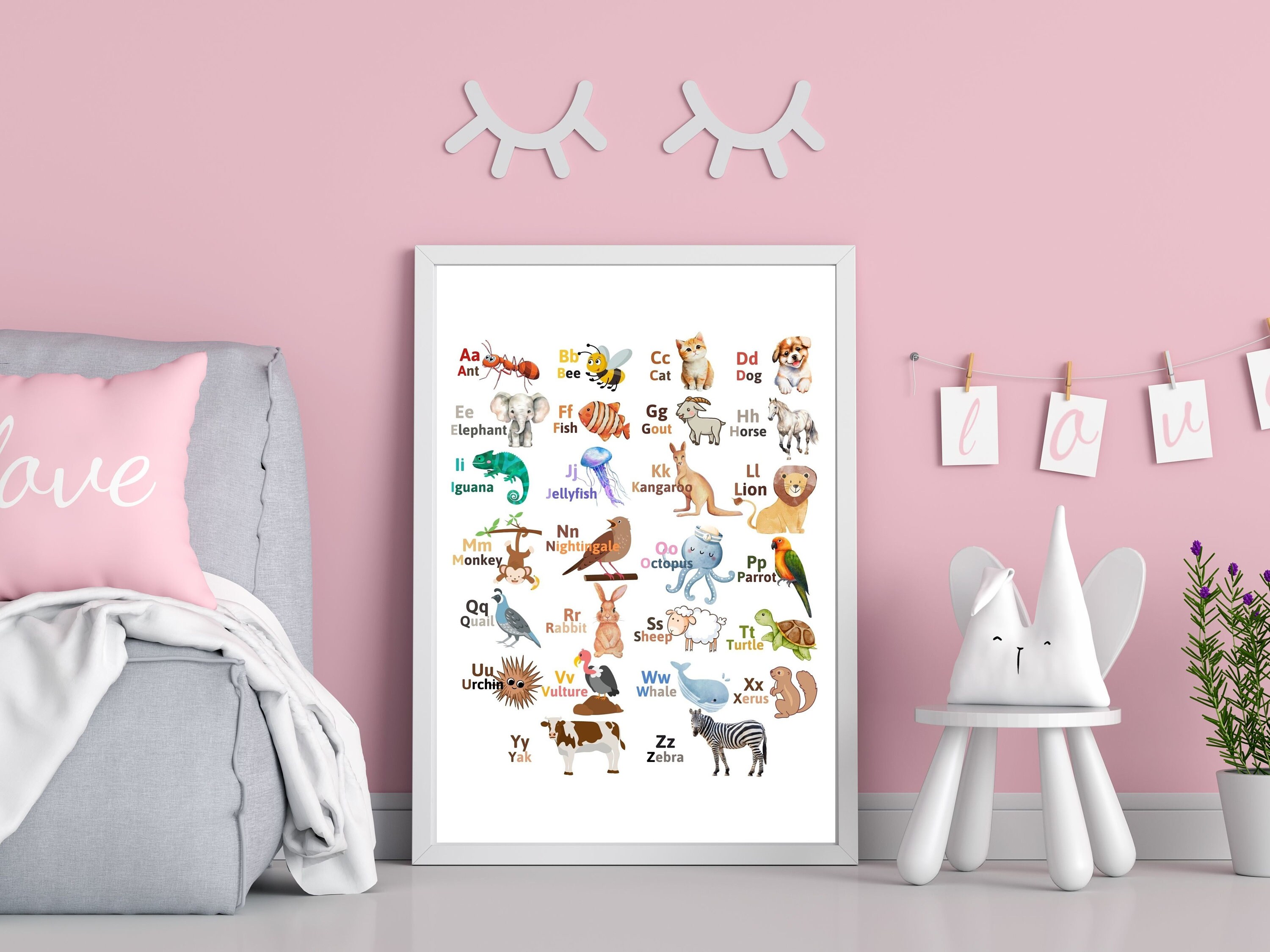 Vibrant Animal Alphabet Colorful ABC With Animal - Etsy