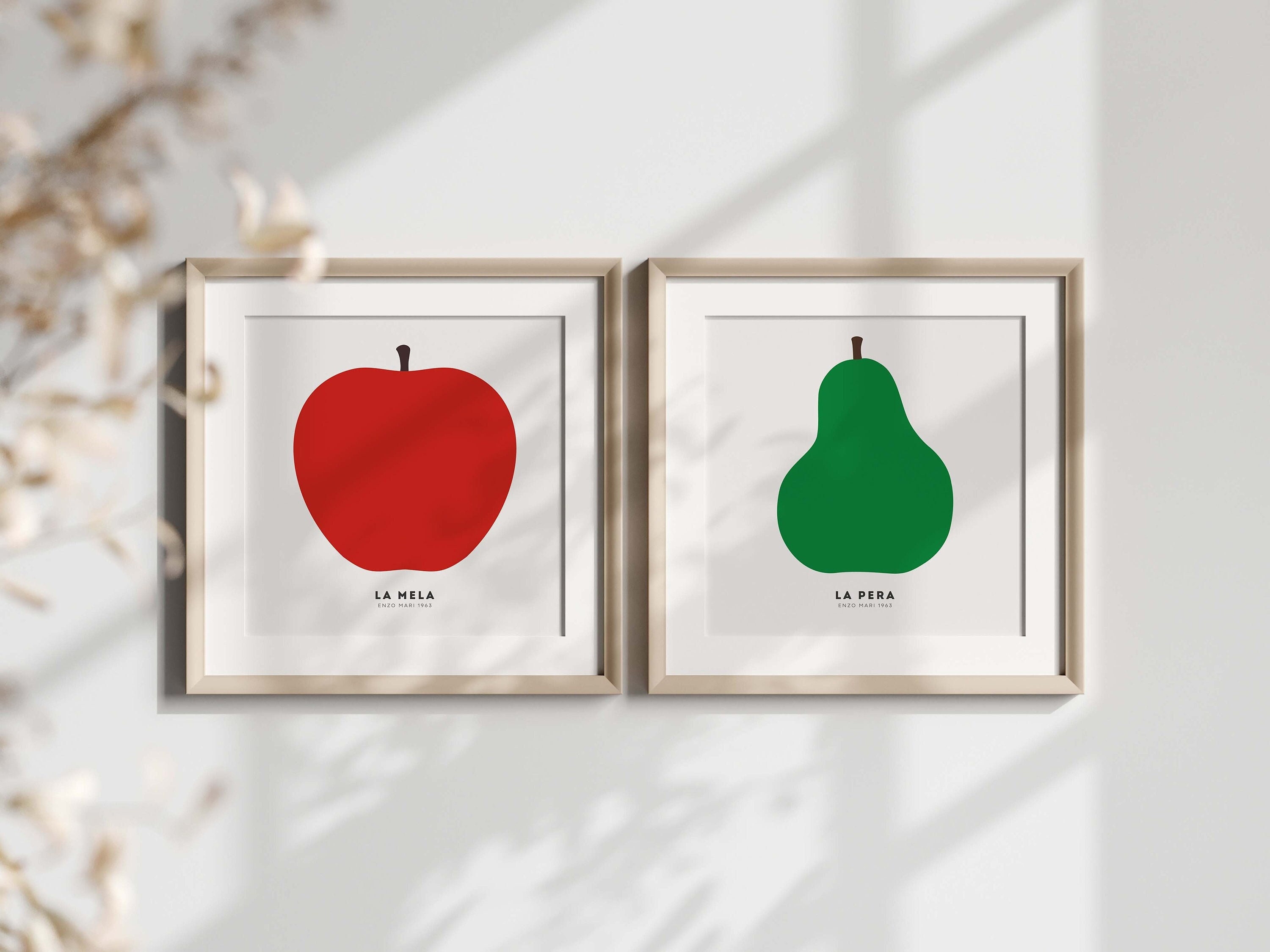 Enzo Mari the Red Apple La Mela the Pear La Pera - Etsy