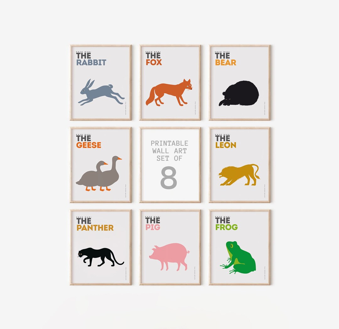Nature Series Poster Set by Enzo Mari Printable Graphic Design Poster ...