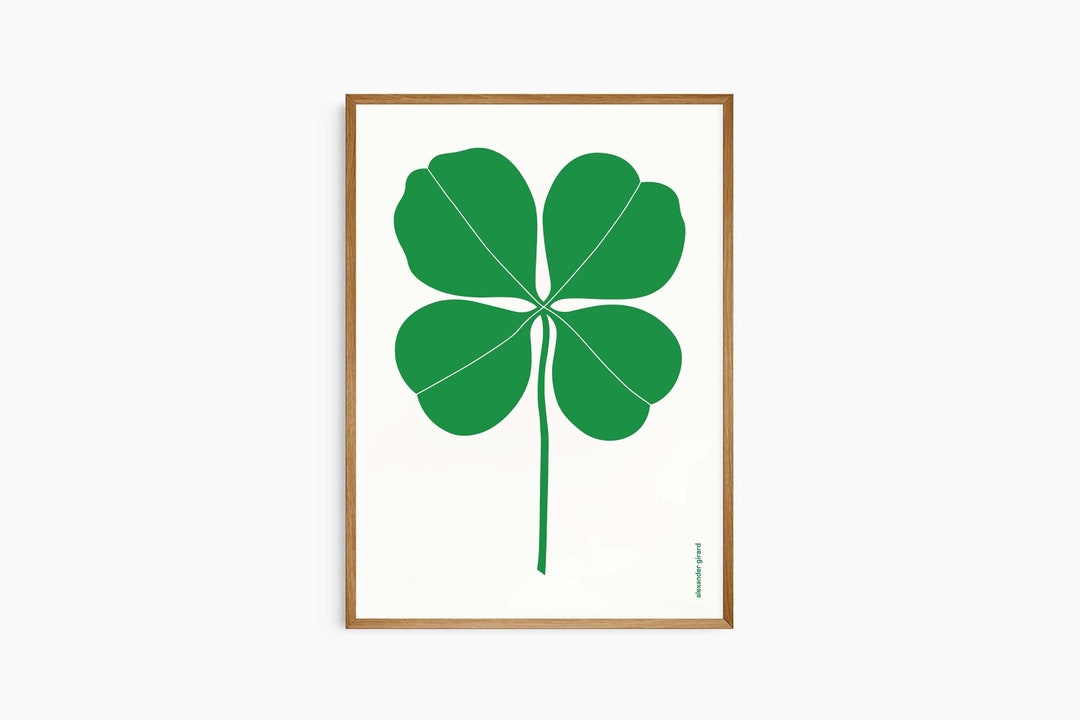 Iconic Four Leaf Clover, Graphic Design Poster, Eclectic Printable Wall ...