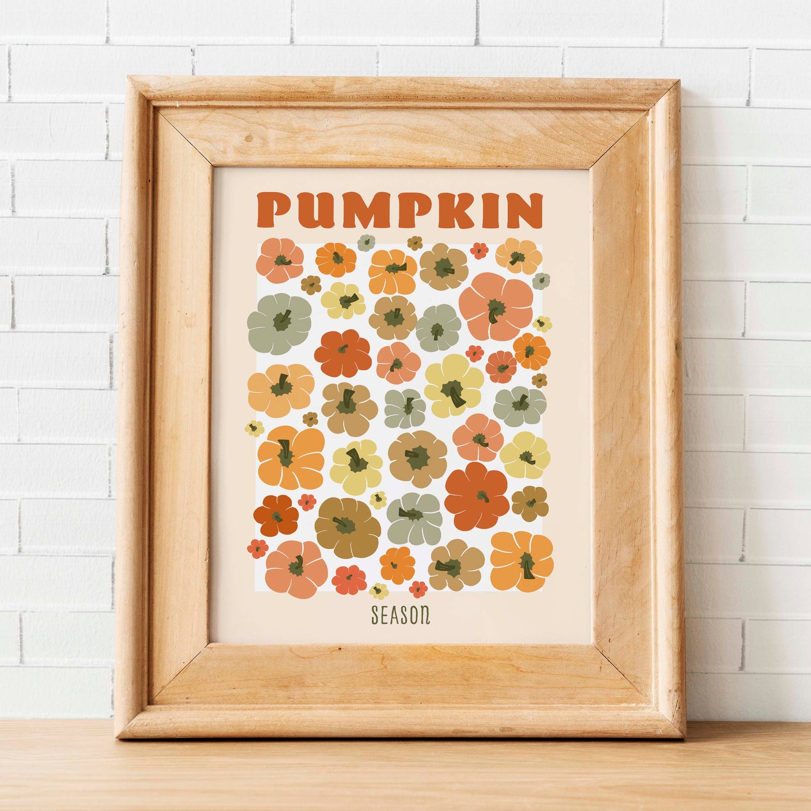 Autumn Pumpkin Wall Art Fall Printable Decor Halloween Kitchen Art ...