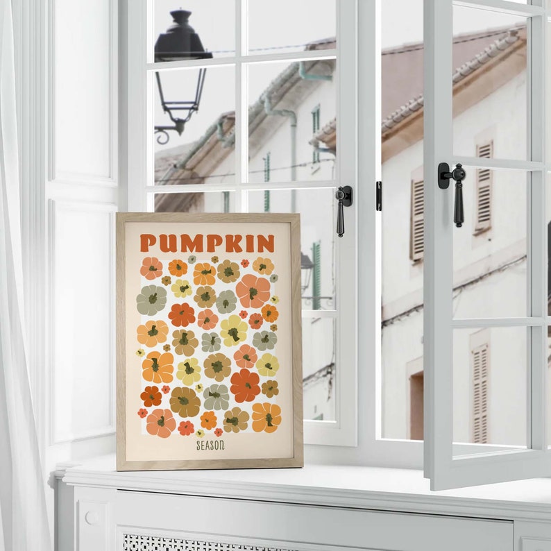 Autumn Pumpkin Wall Art Fall Printable Decor Halloween Kitchen Art ...