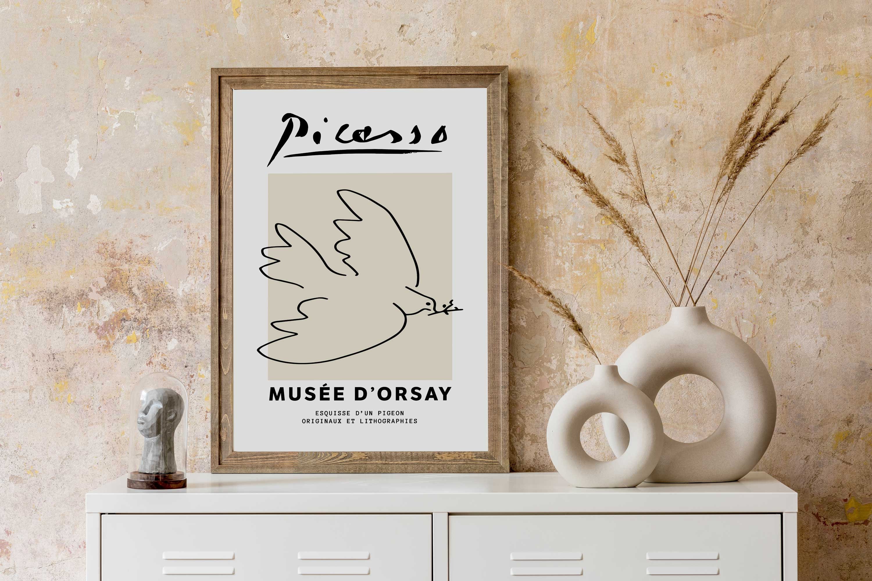 Picasso Pigeon Line Art, Printable Poster, Pablo Picasso Art Print ...