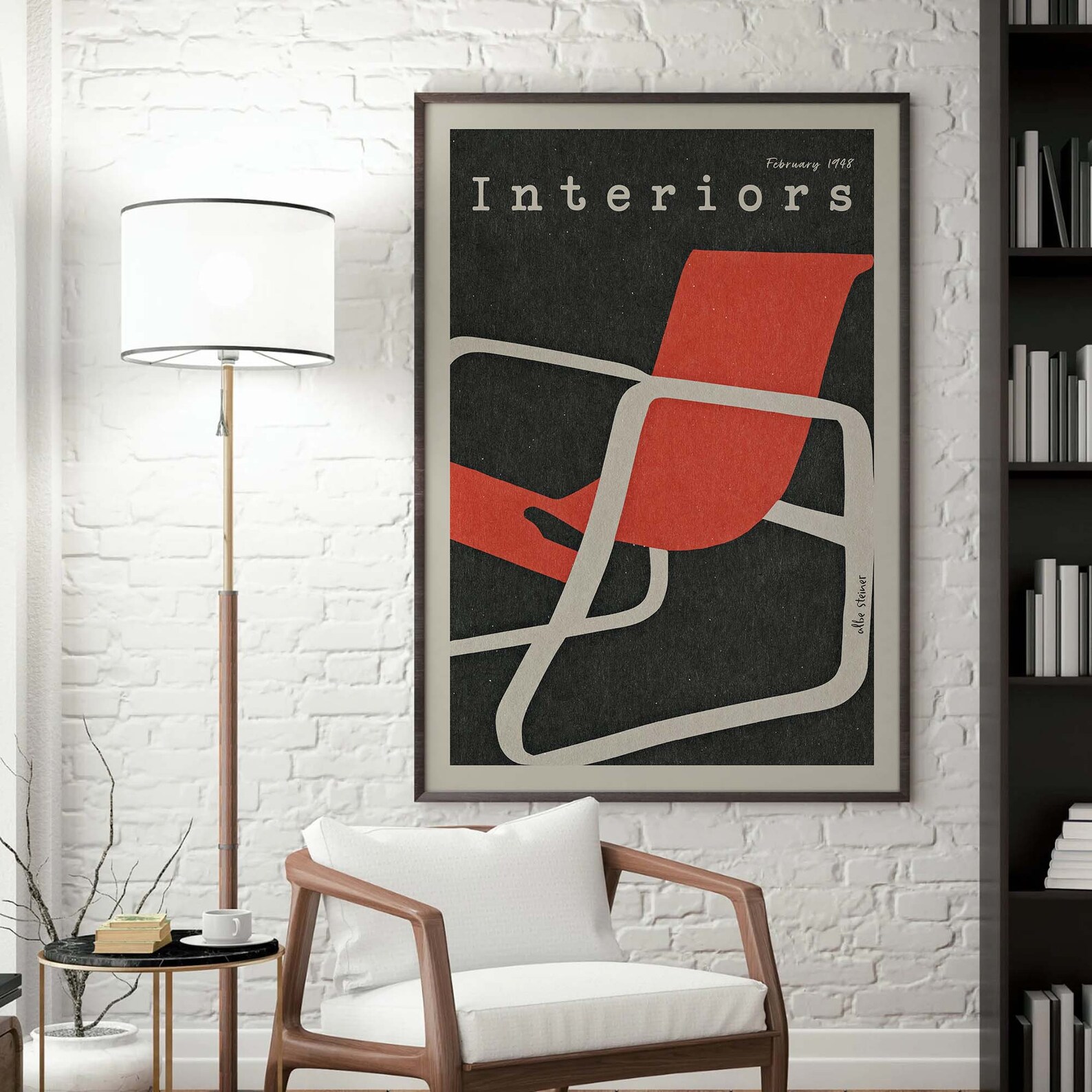 Iconic Chair Poster, Vintage Furniture Design Magazine Cover, Mid ...