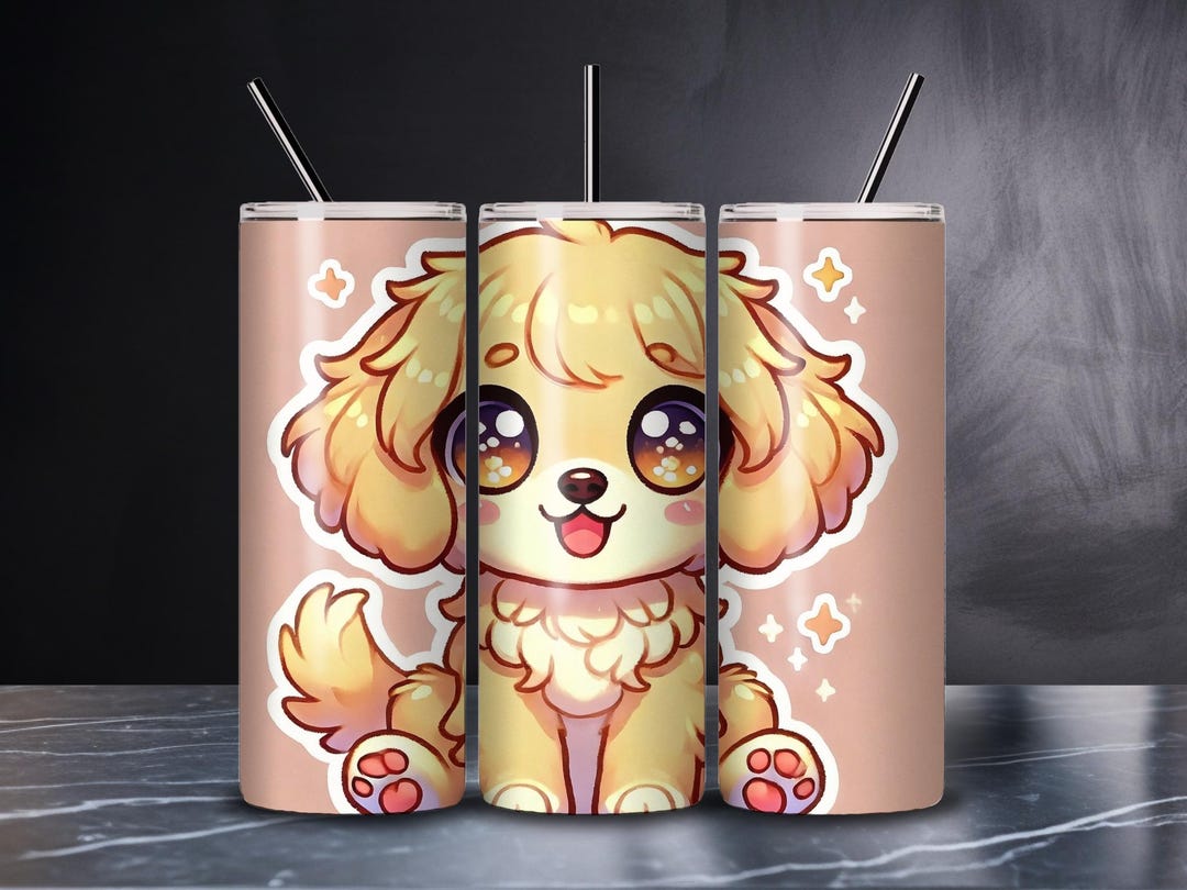 Golden Retriever Chibi – Adorable Digital Illustration - Etsy
