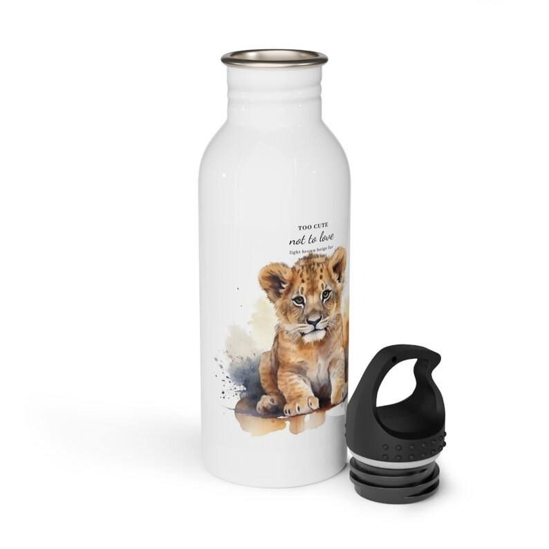 Cute Lion Cub Stainless Steel Water Bottle Water Color Lion Cub Perfect ...