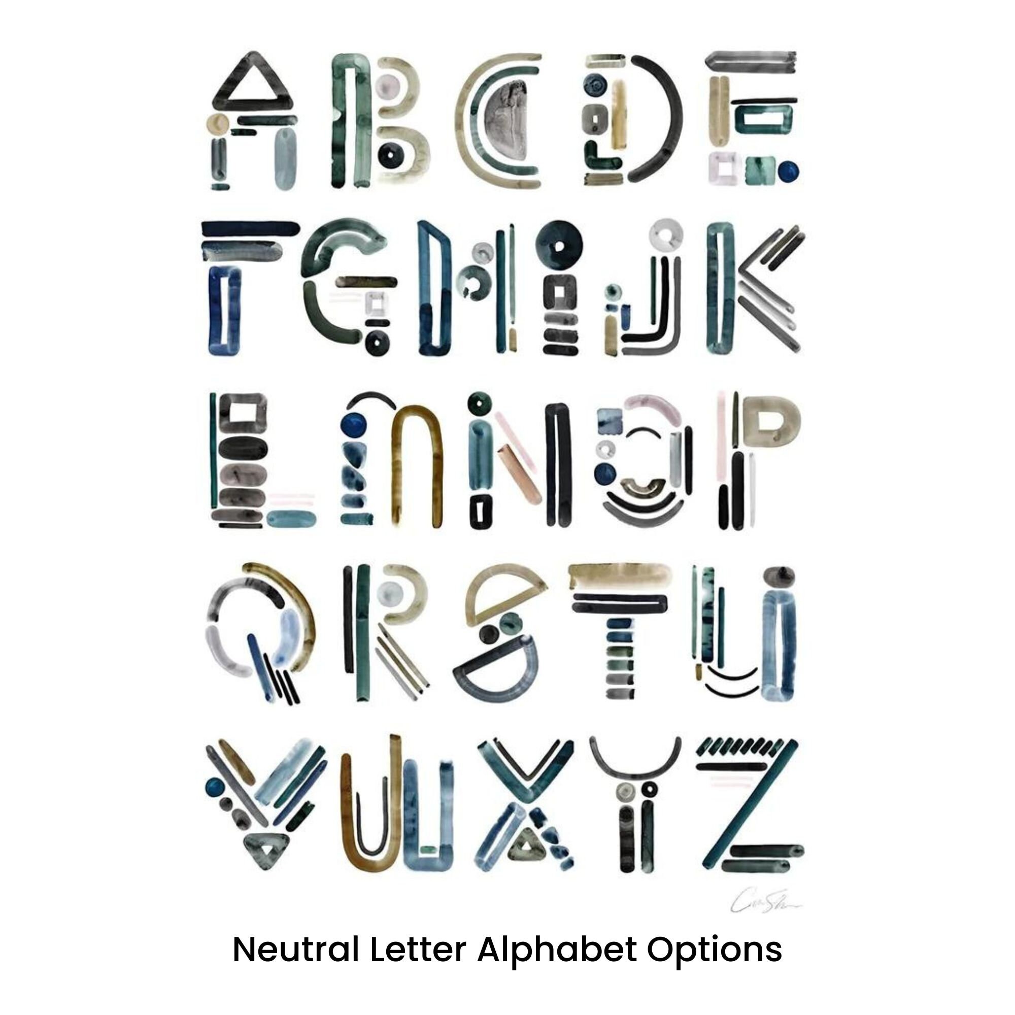 Neutral Letter N Print Custom Letter Artwork Personalized - Etsy