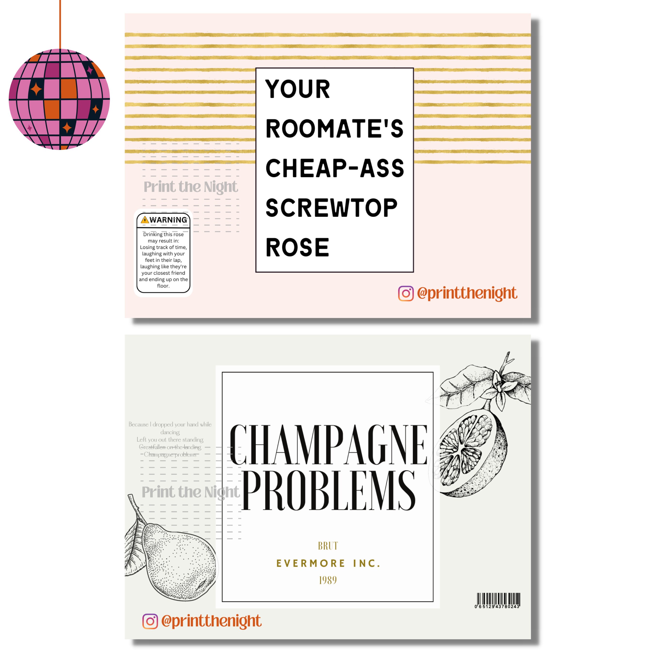 Taylor Swift Champagne Labels, Taylor Swift Wine Labels, Printable ...