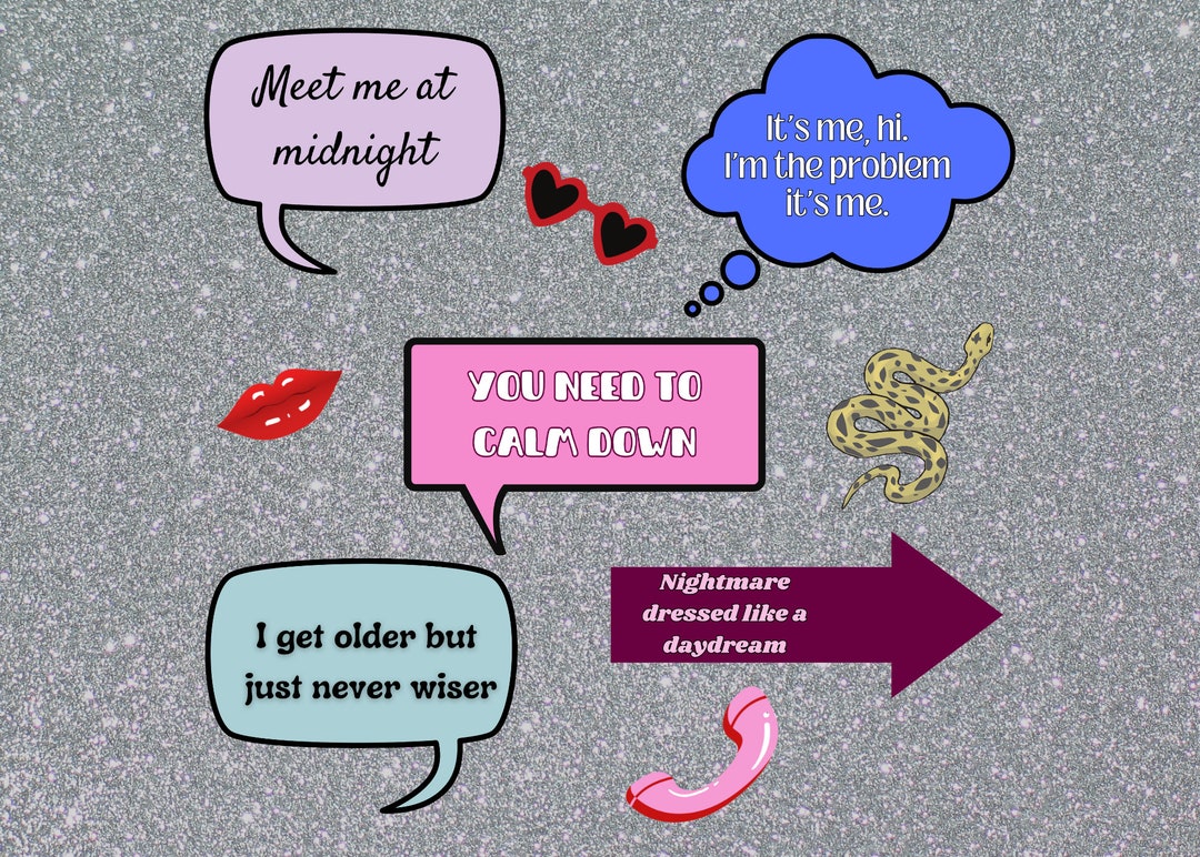 Taylor Swift Themed Photo Props, Instant Download, Swiftie Party Decor ...