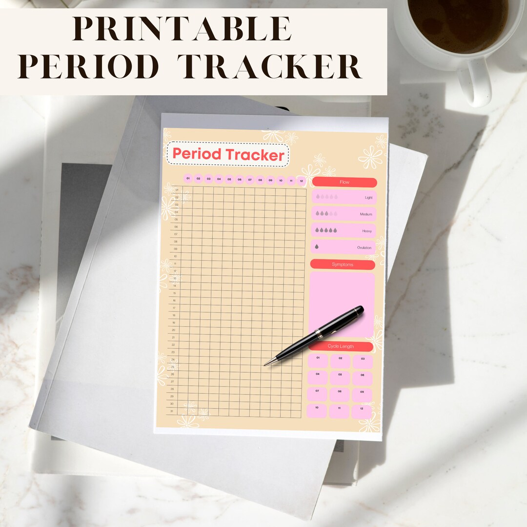 Period Tracker, Period Log, Printable Chart, PDF Download - Etsy