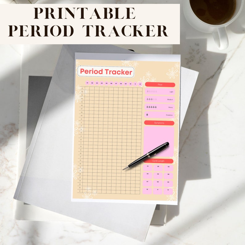 Period Tracker, Period Log, Printable Chart, PDF Download - Etsy