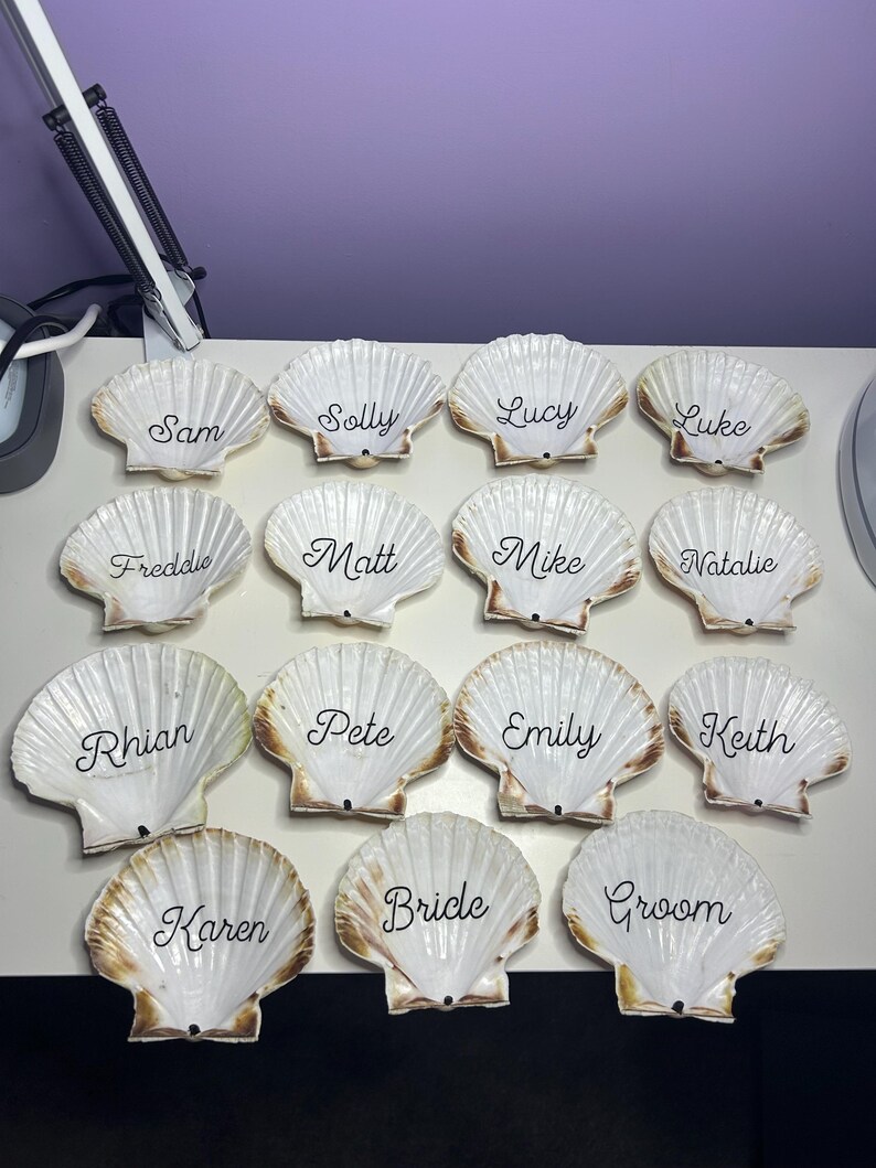 Personalised Wedding Shell Place Names - Etsy