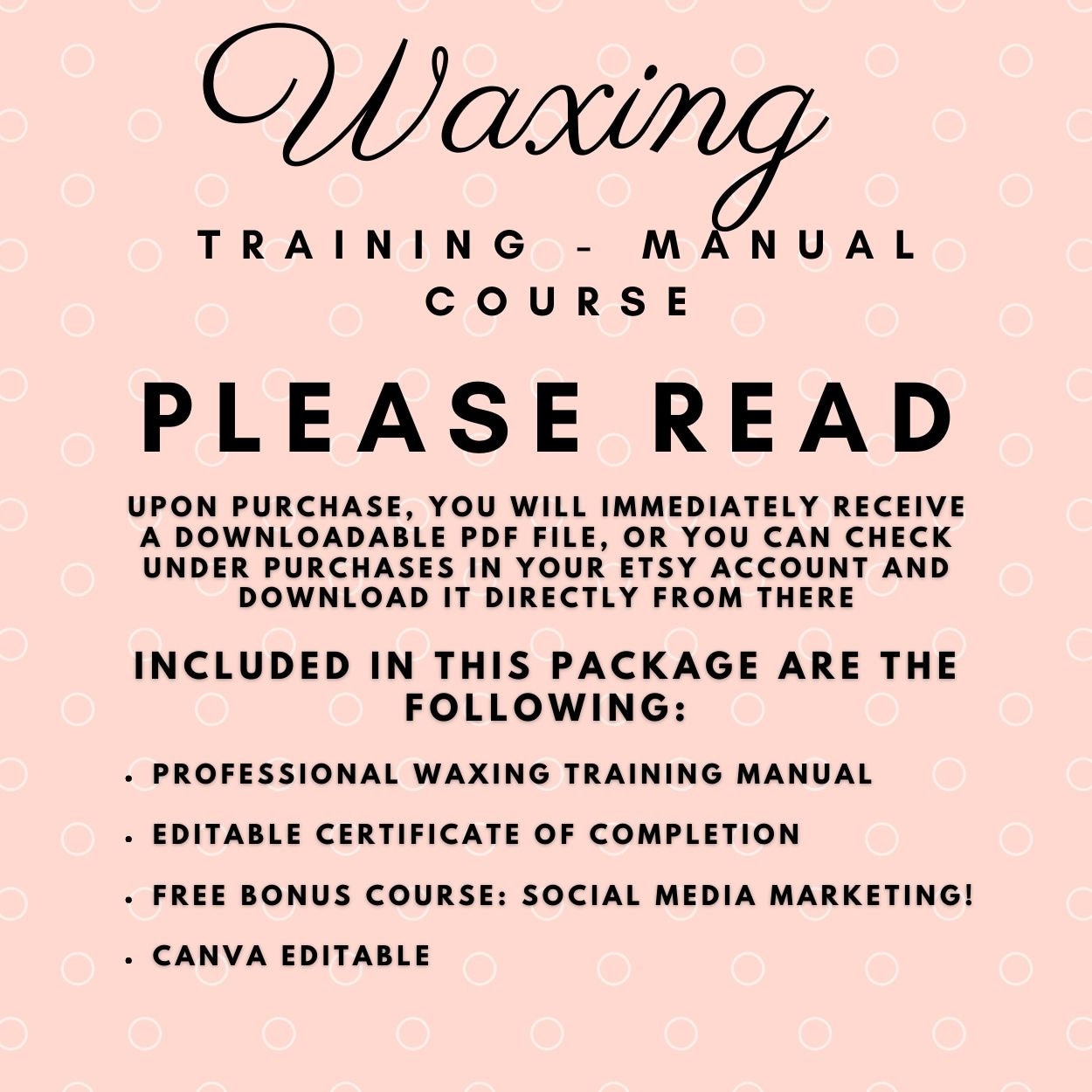 Professional Waxing Manual, Waxing Training Manual, Waxing Tutorial ...