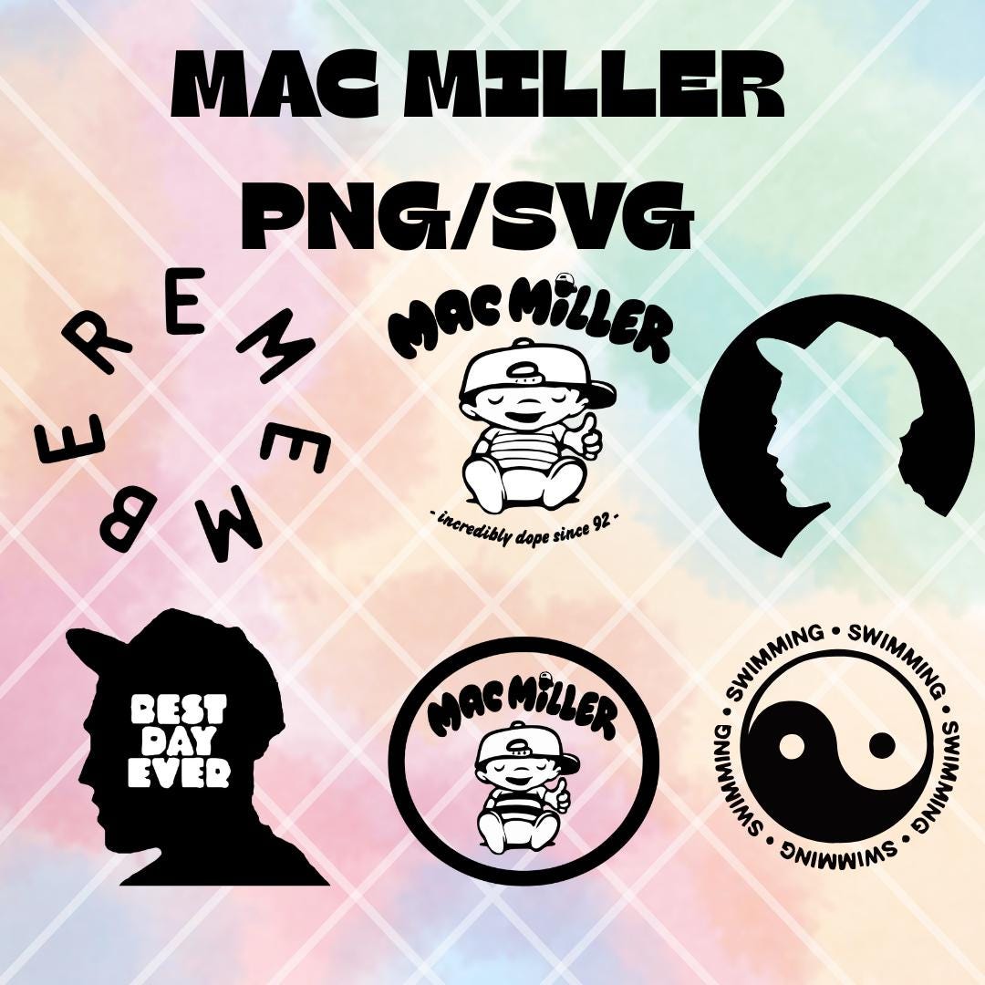 Mac Miller PNG/SVG Bundle | Rapper Sticker Design | Digital Download - Etsy