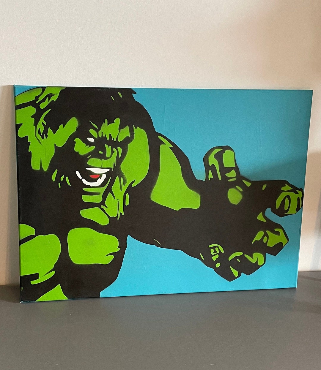 Hulk Graffiti on Canvas POP ART Handmade - Etsy