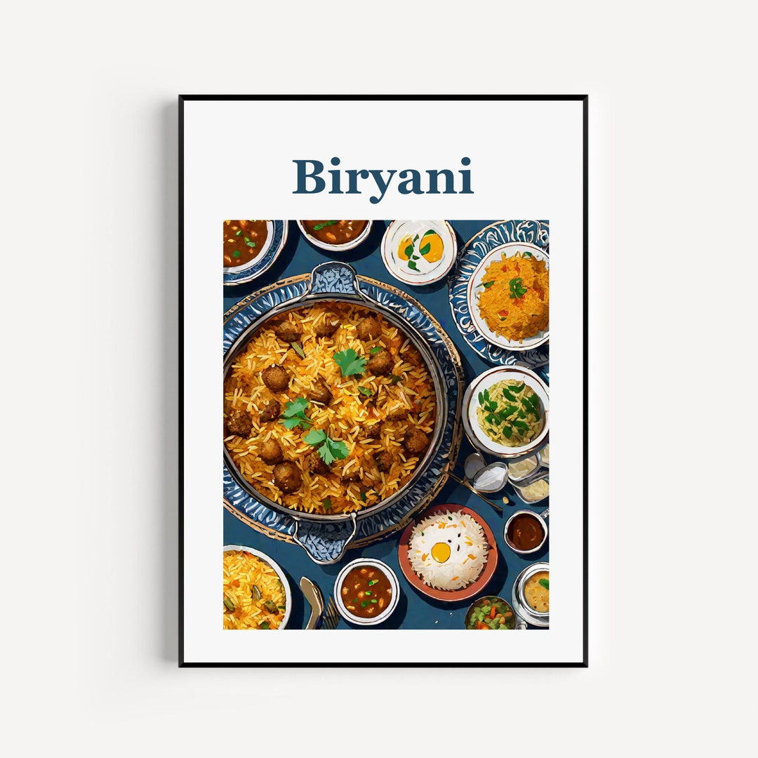 Biryani Print, Biryani Poster, Biryani Wall Art, Biryani Art Print ...