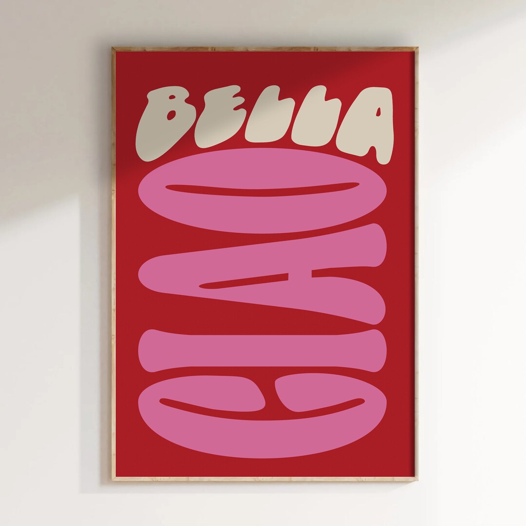 Bella Ciao Poster Italian Folk Music Print Inspirational Wall Art ...
