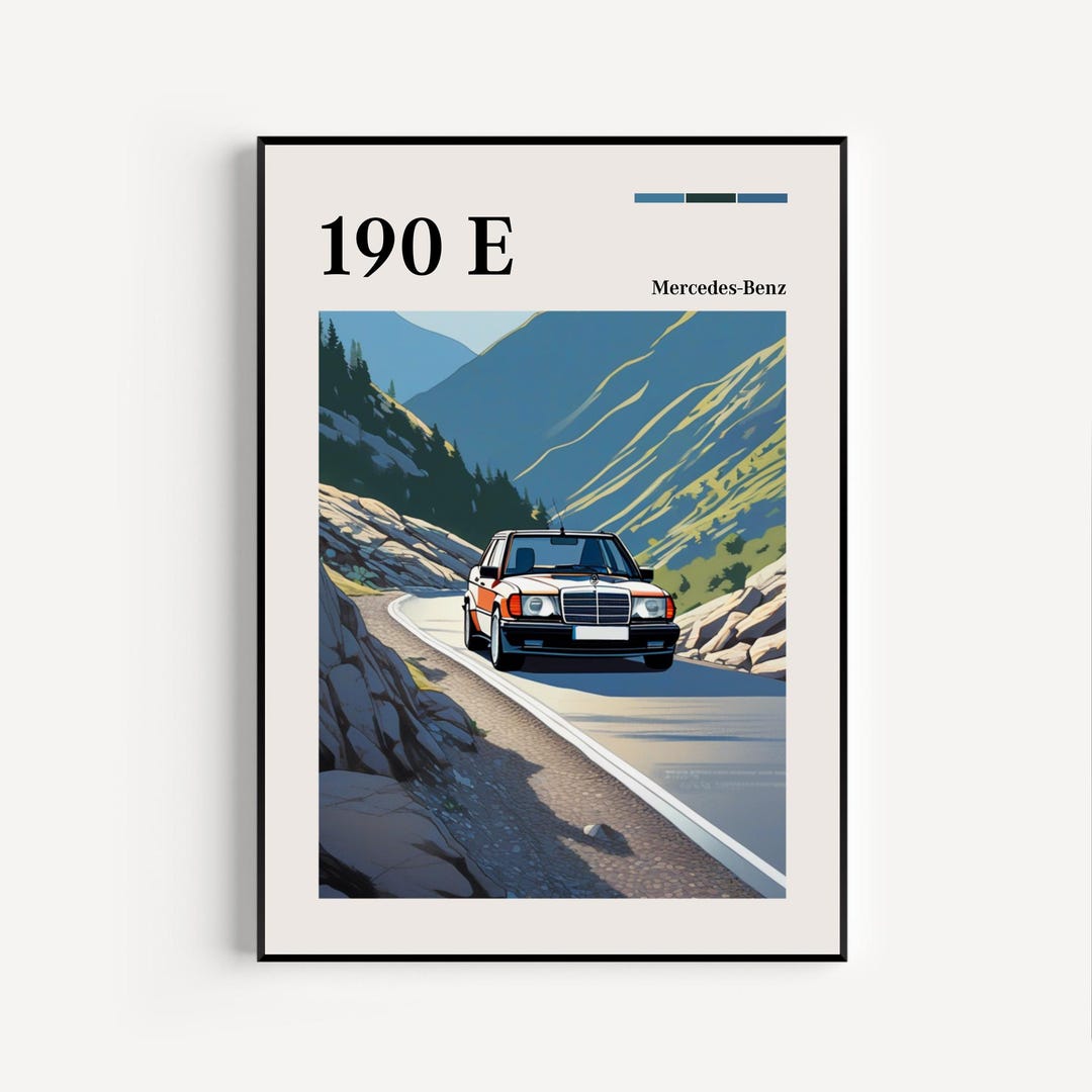 Mercedes 190E Print, Mercedes 190E Poster, Mercedes 190E Wall Art, Mercedes 190E Art Print ...
