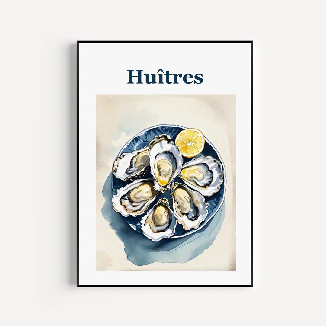 Oysters Print, Oysters Poster, Oysters Wall Art, Oysters Art Print ...