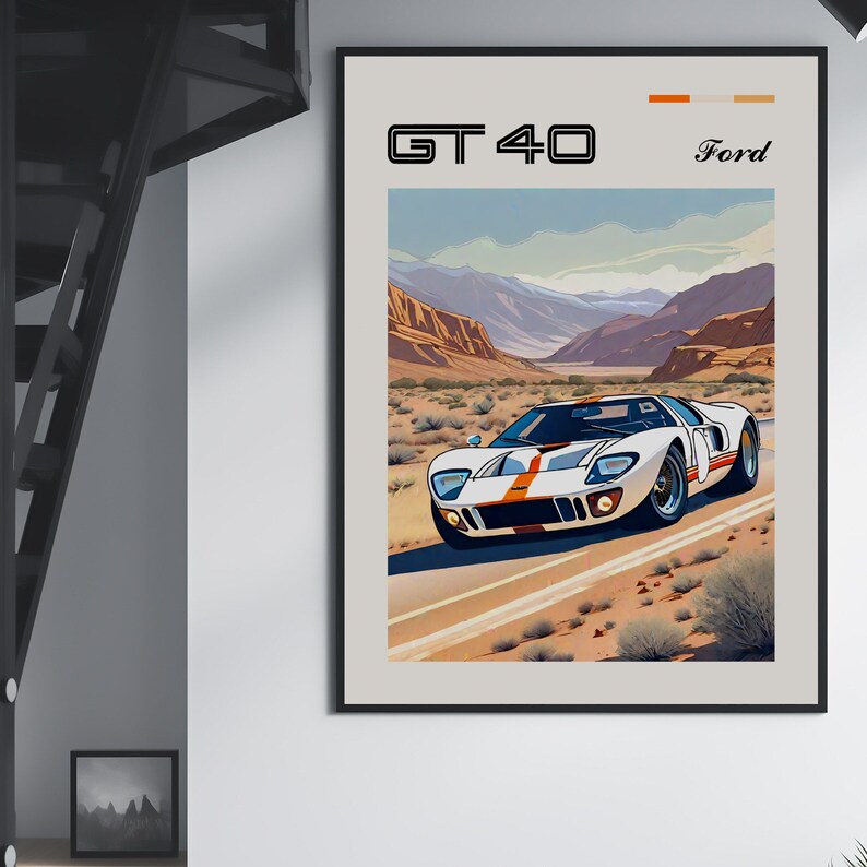 Ford Gt40 Print, Ford Gt40 Poster, Ford Gt40 Wall Art, Ford Gt40 Art ...