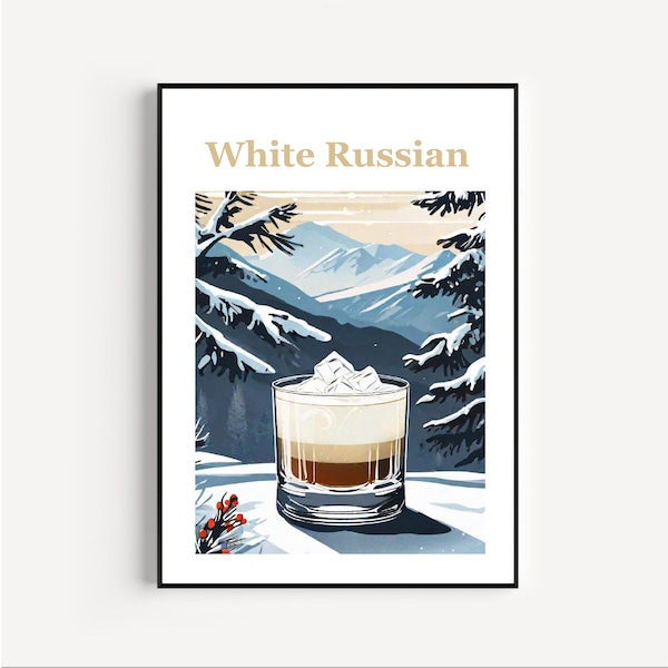 White Russian Poster - Etsy