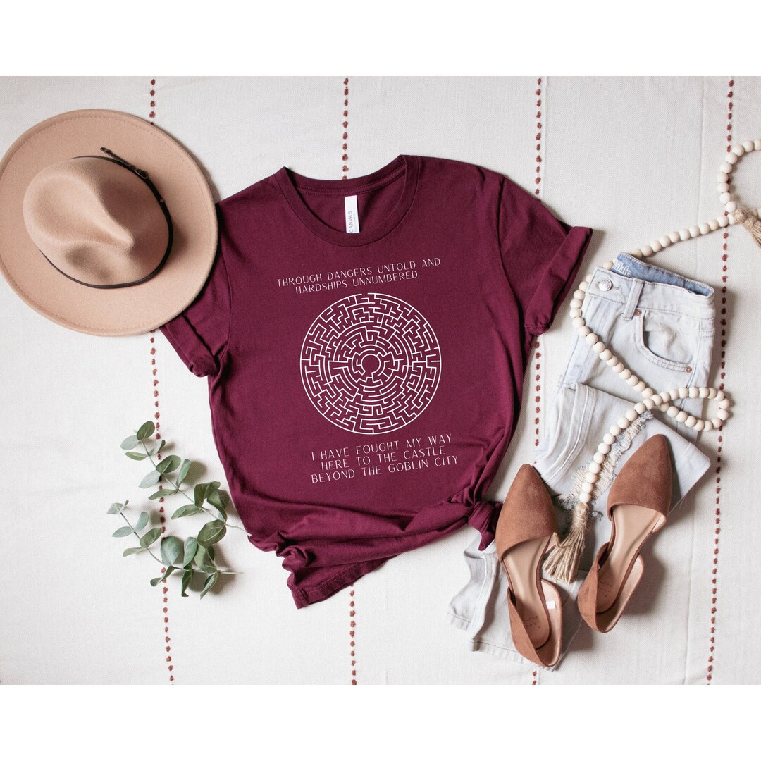 Through Dangers Untold, Labyrinth, White Design, Unisex Jersey Short ...