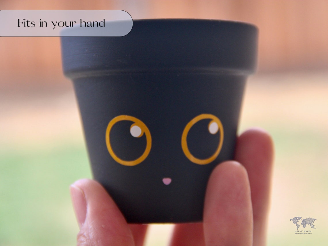 Halloween Spooky Decor Mini Cat Succulent Terracotta Pots Small Planter ...