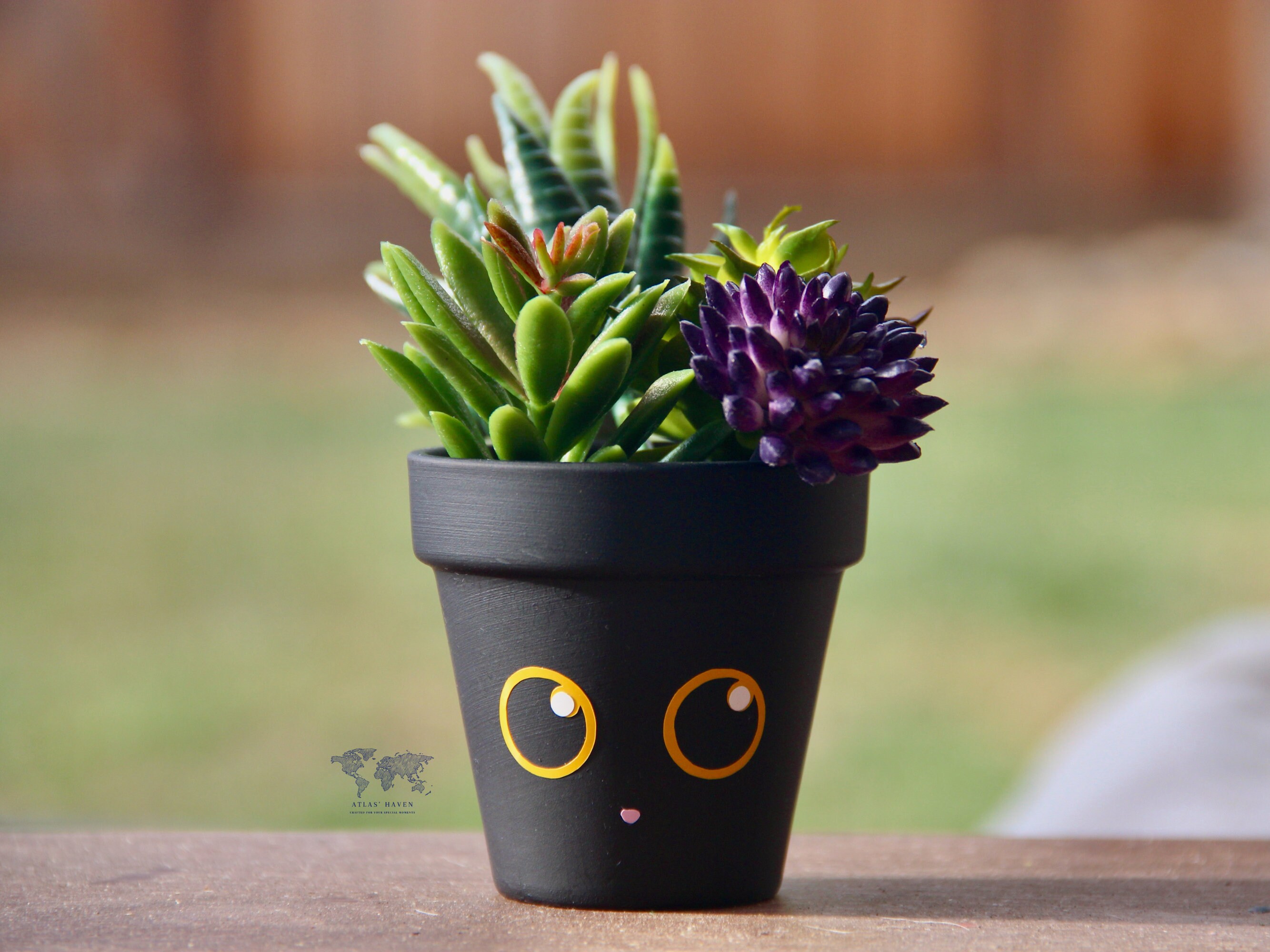 Halloween Spooky Decor Mini Cat Succulent Terracotta Pots Small Planter ...