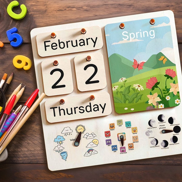 Montessori Calendar - Etsy