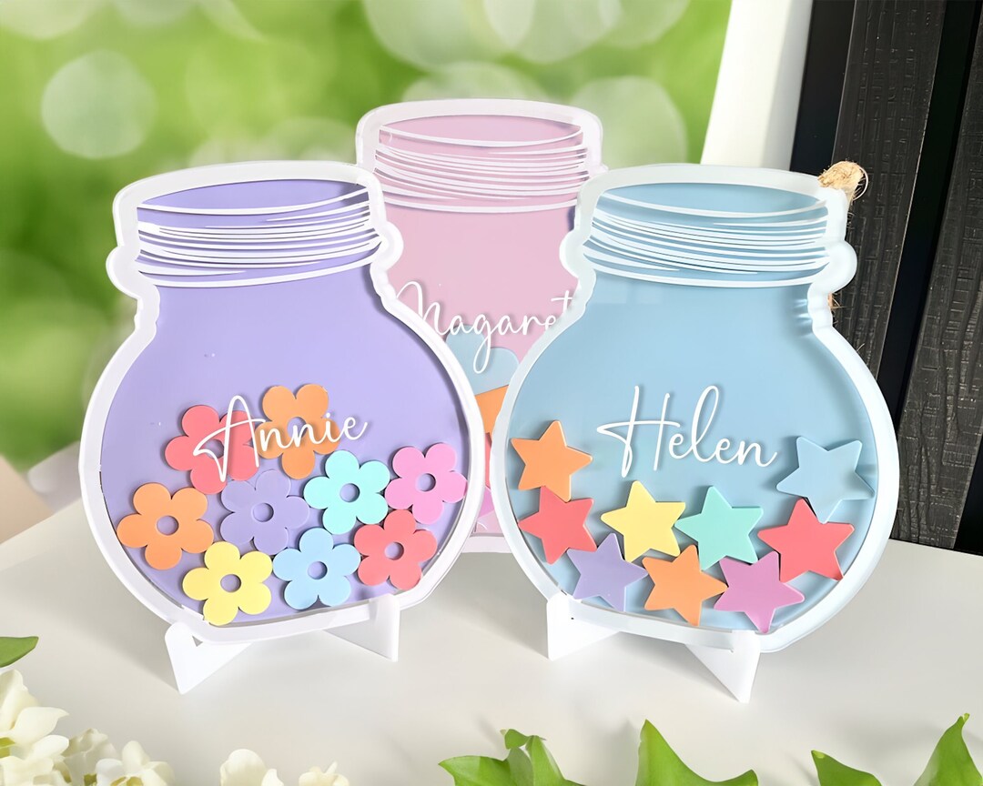 Cookies Reward Jar for Kids, Fridge Wood and Acrylic Engraved ...