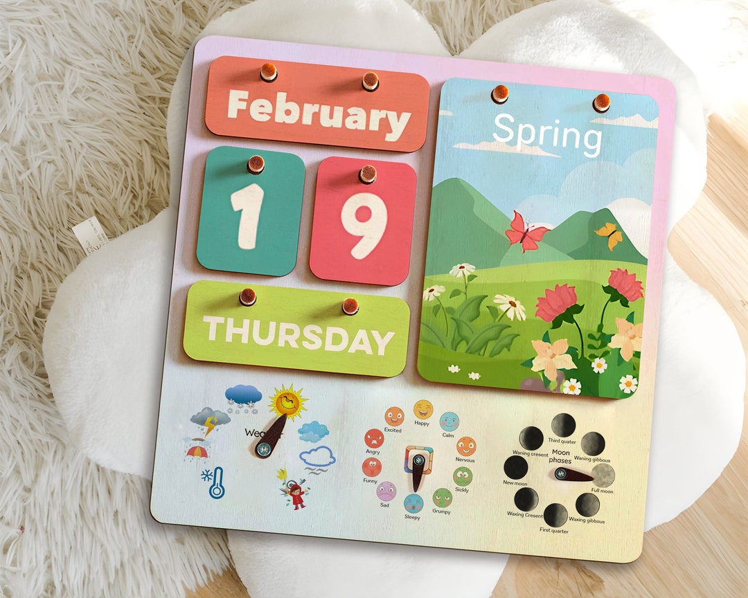 Montessori Calendar for Kids, Circle Time, Morning Time, Homeschool ...
