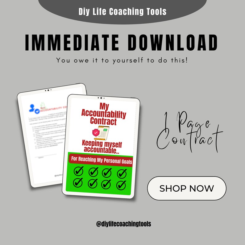 Personalized Accountability Contract-powerful Motivational Tool - Etsy