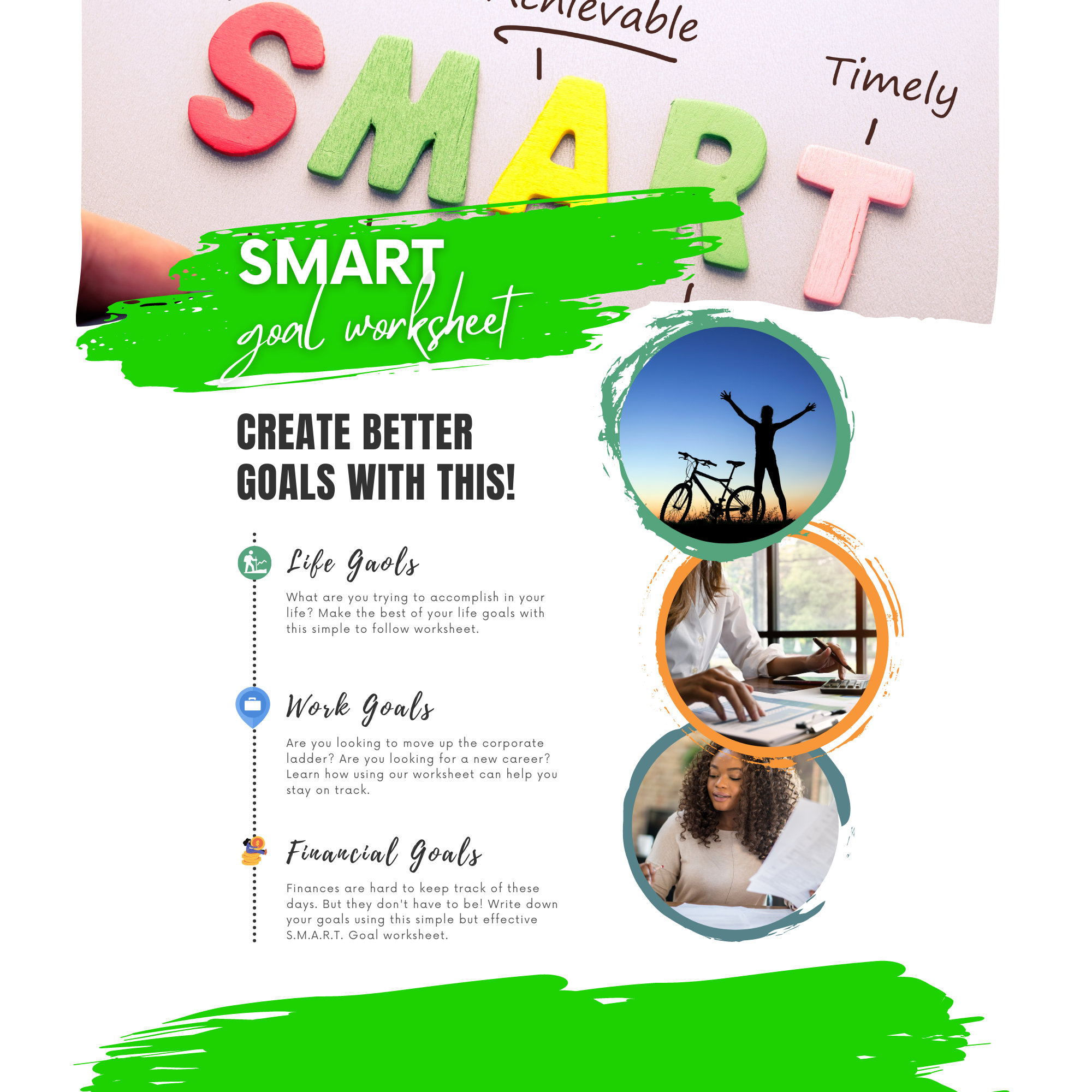 Create SMART Goals Worksheet- INSTANT DOWNLOAD - Etsy
