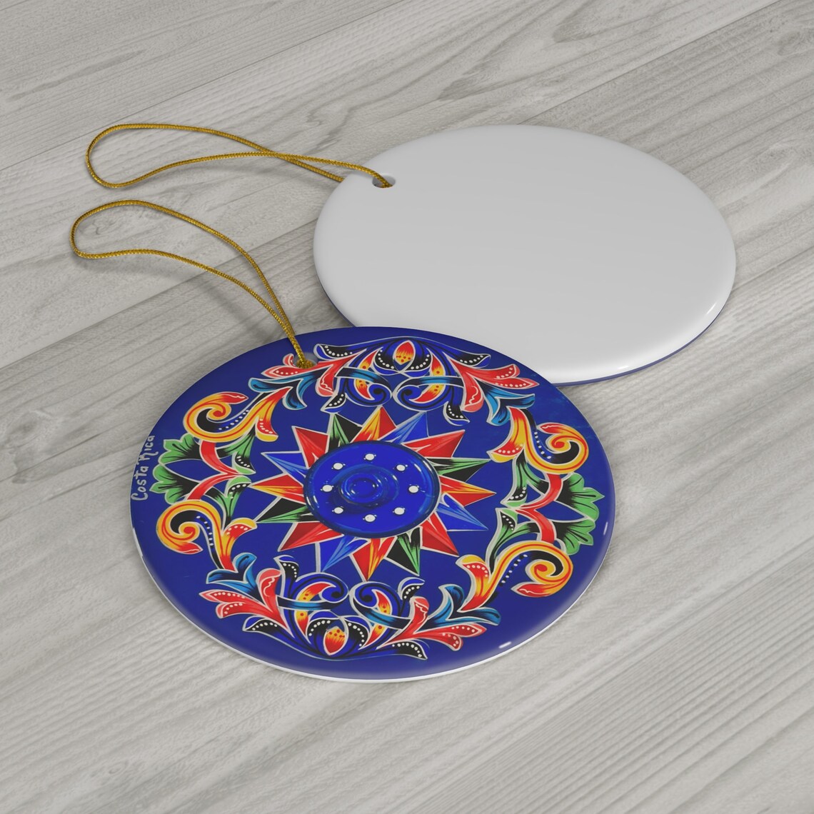 Traditional Sarchi Ox Cart Wheel Ceramic Ornament - Costa Rican Decor ...