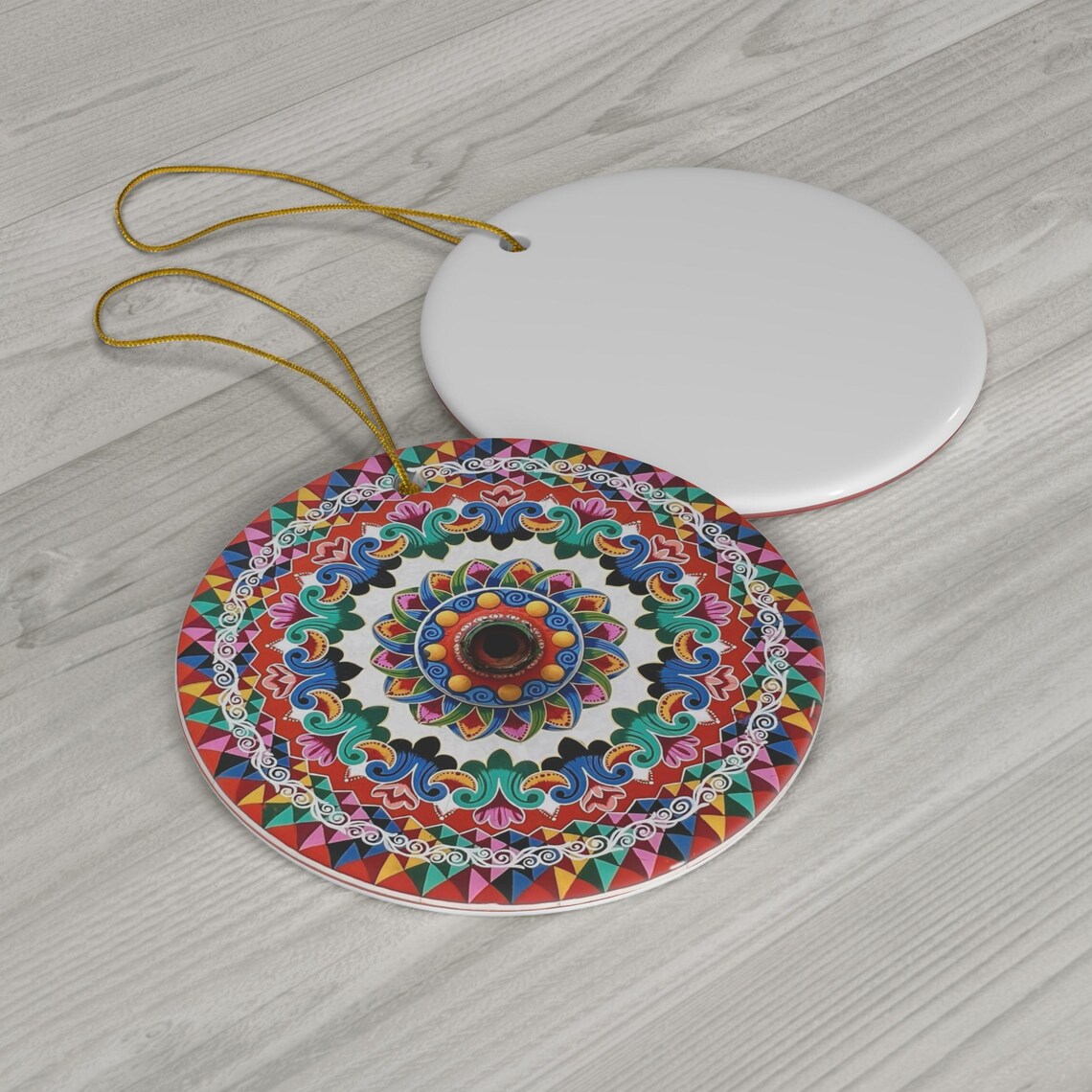 Sarchi Ox Cart Wheel Ceramic Ornament - Costa Rican Decor - Sarchi Ox ...