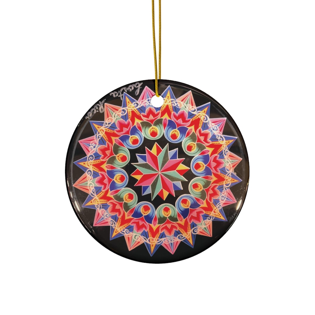 Traditional Sarchi Ox Cart Wheel Ceramic Ornament - Costa Rican Decor ...