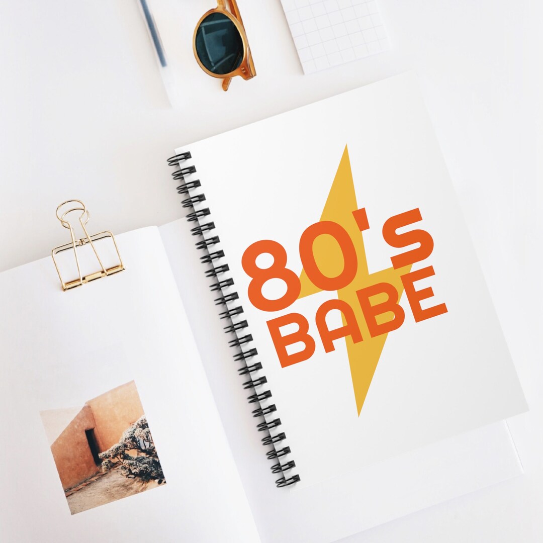 80's Babe, Lighting Spiral Notebook Ruled Line - Etsy