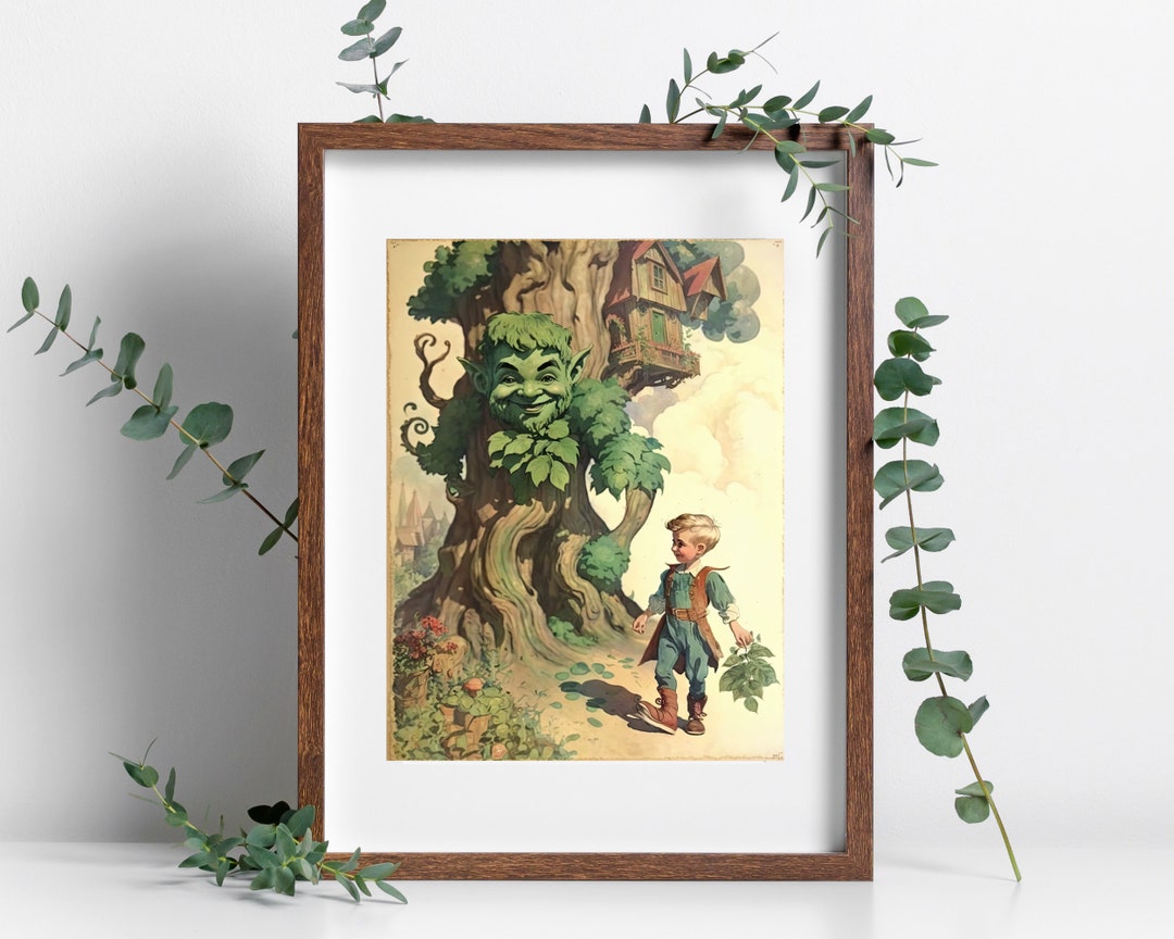 Jack and the Beanstalk Beanstalk Fairytale Art Vintage Fairytale ...